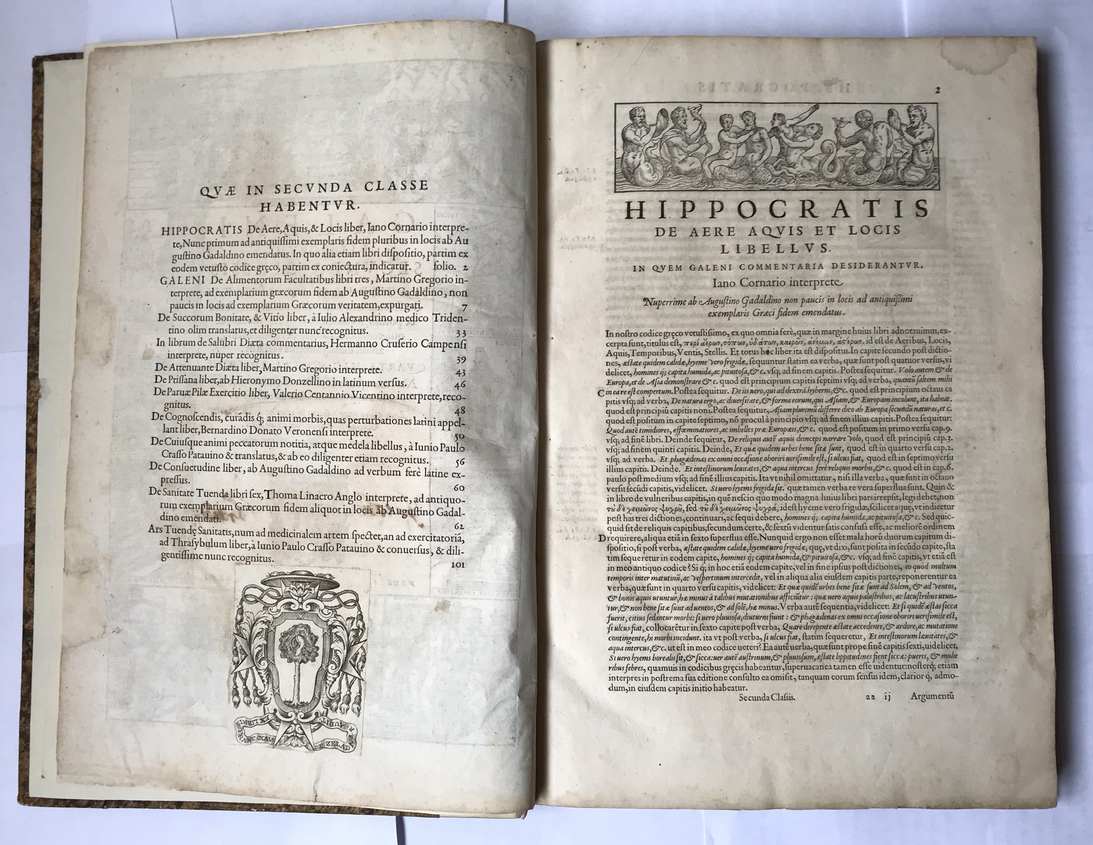 GALEN [with] HIPPOCRATES – SYMONDS RARE BOOKS